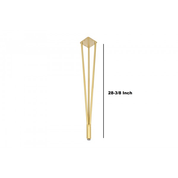 Set of 4 Kingsman Hardware 28-3/8 inch 3 Rods Hairpin Table legs, Heavy ...